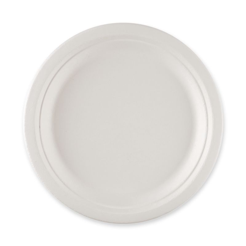 Teller, rund, Zuckerrohr - 2cm, weiß kaufen