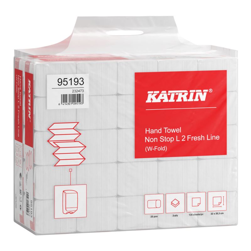 Buy KATRIN Paper Towels Non Stop L, W-fold, 2-ply, Handy Pack - 12cm, white